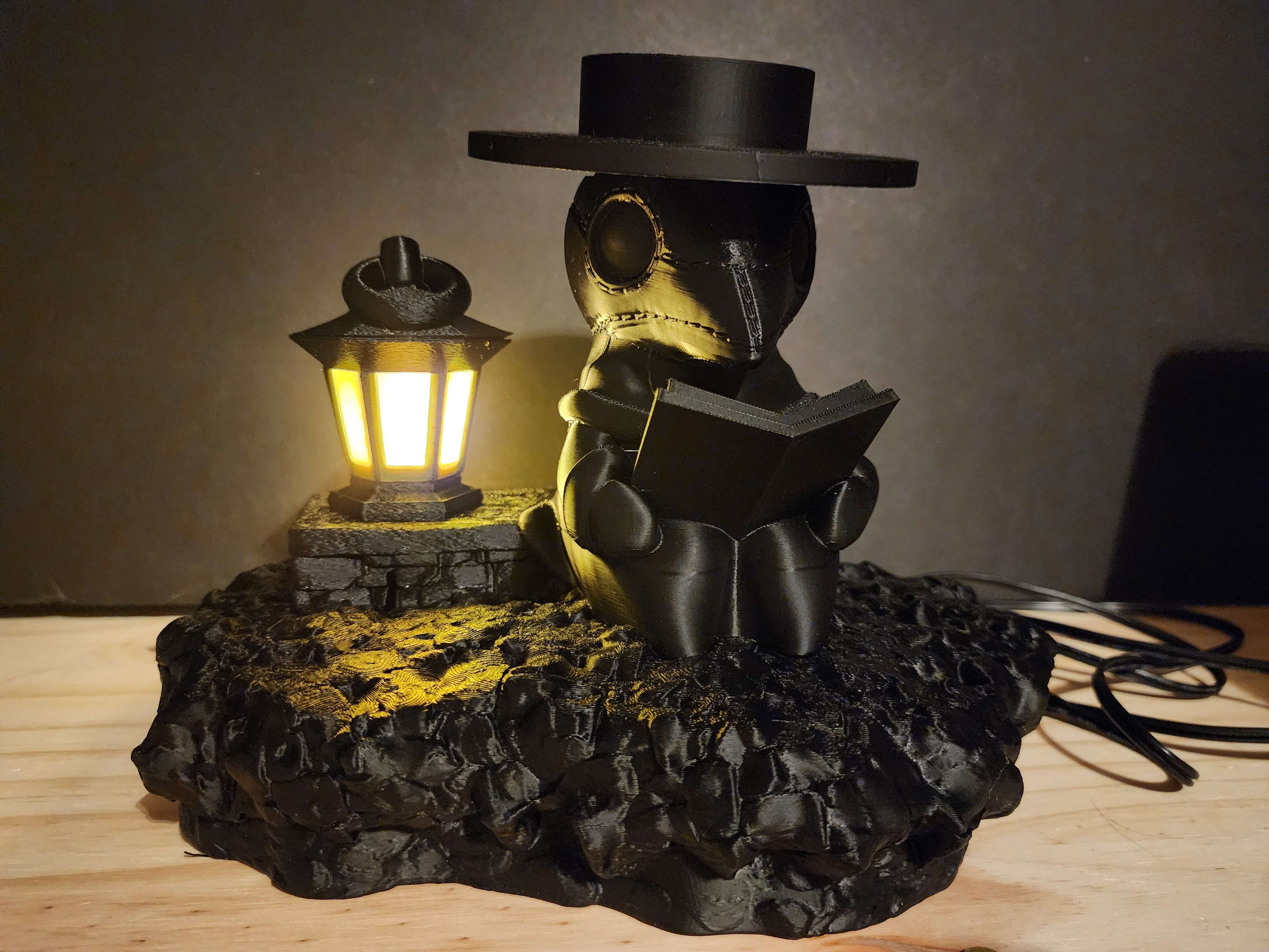 Plague Doctor Lamp, Gothic, Nightlight, Desk Decor – Zeus Print Shop